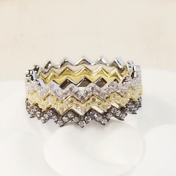 Jewelry | Sterling Silver 925 Tri Color 3 Rings Set | Poshmark